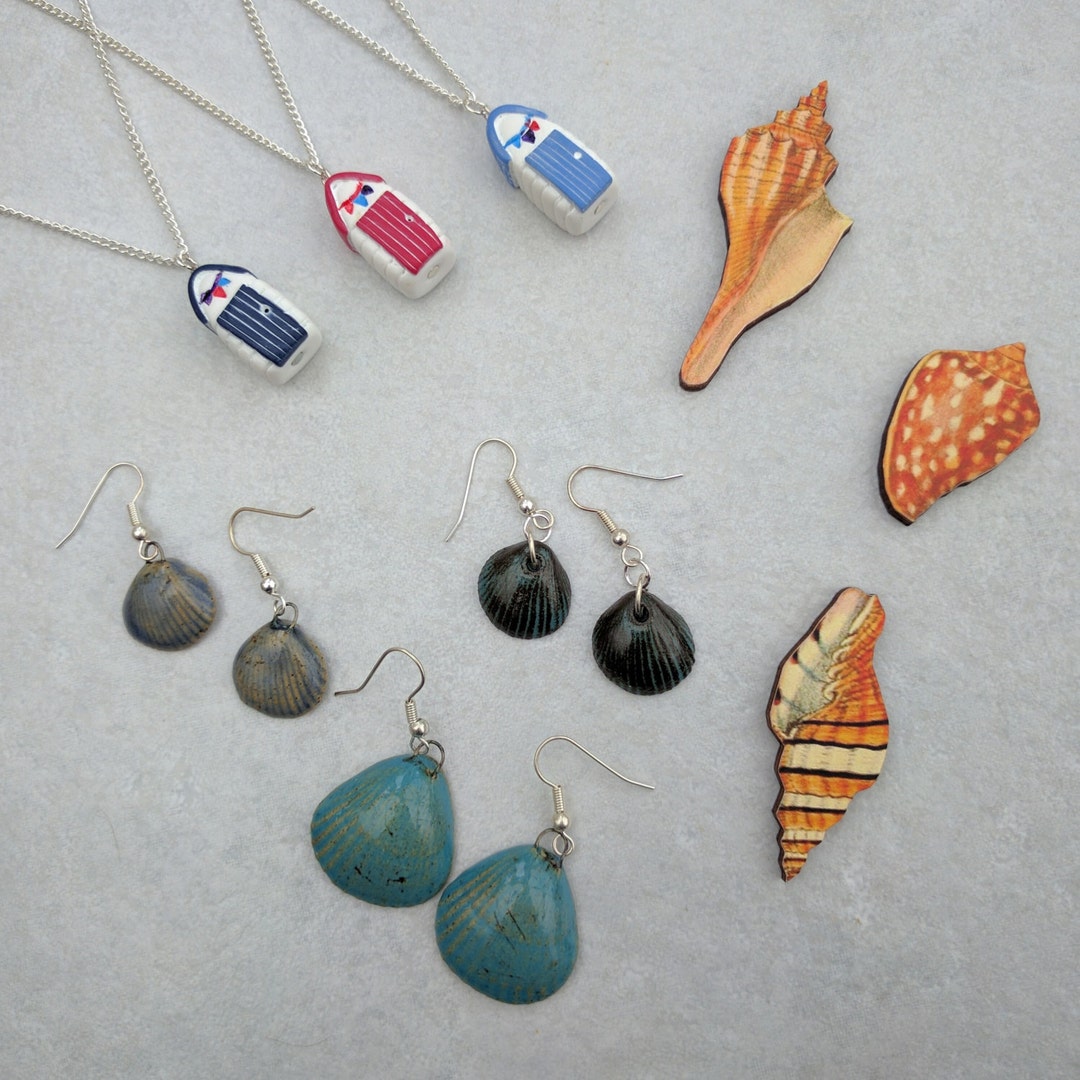 Ensemble cadeau de bord de mer, collier de hutte de plage, broche de ...