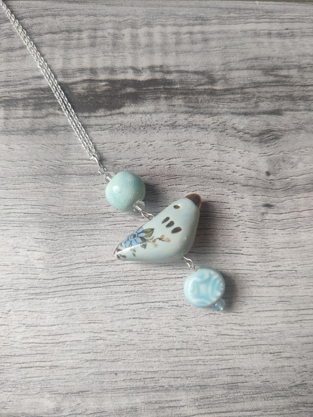 Bird Statement Necklace, Blue Bird Pendant, Woodland, Animal Necklace ...