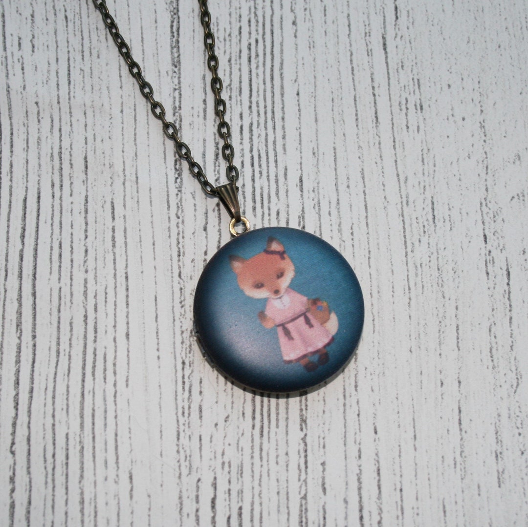 Fox Locket Necklace Vixen Necklace Woodland Jewelry - Etsy