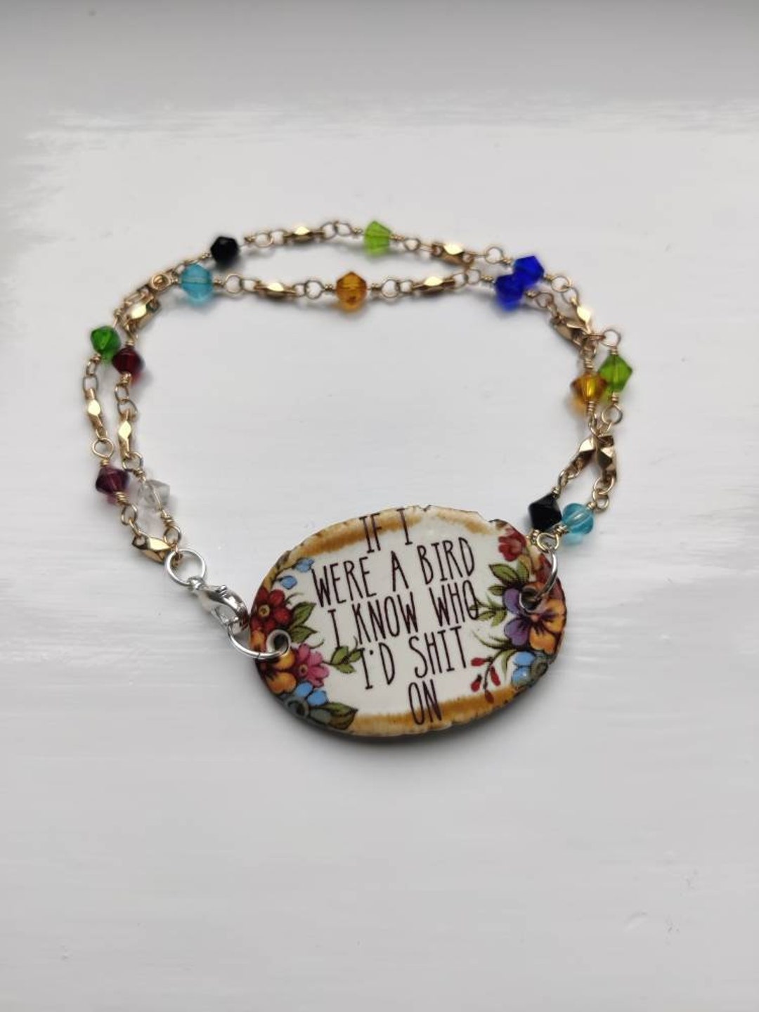 Sweary Bracelet Beaded Bracelet Bar Bracelet - Etsy