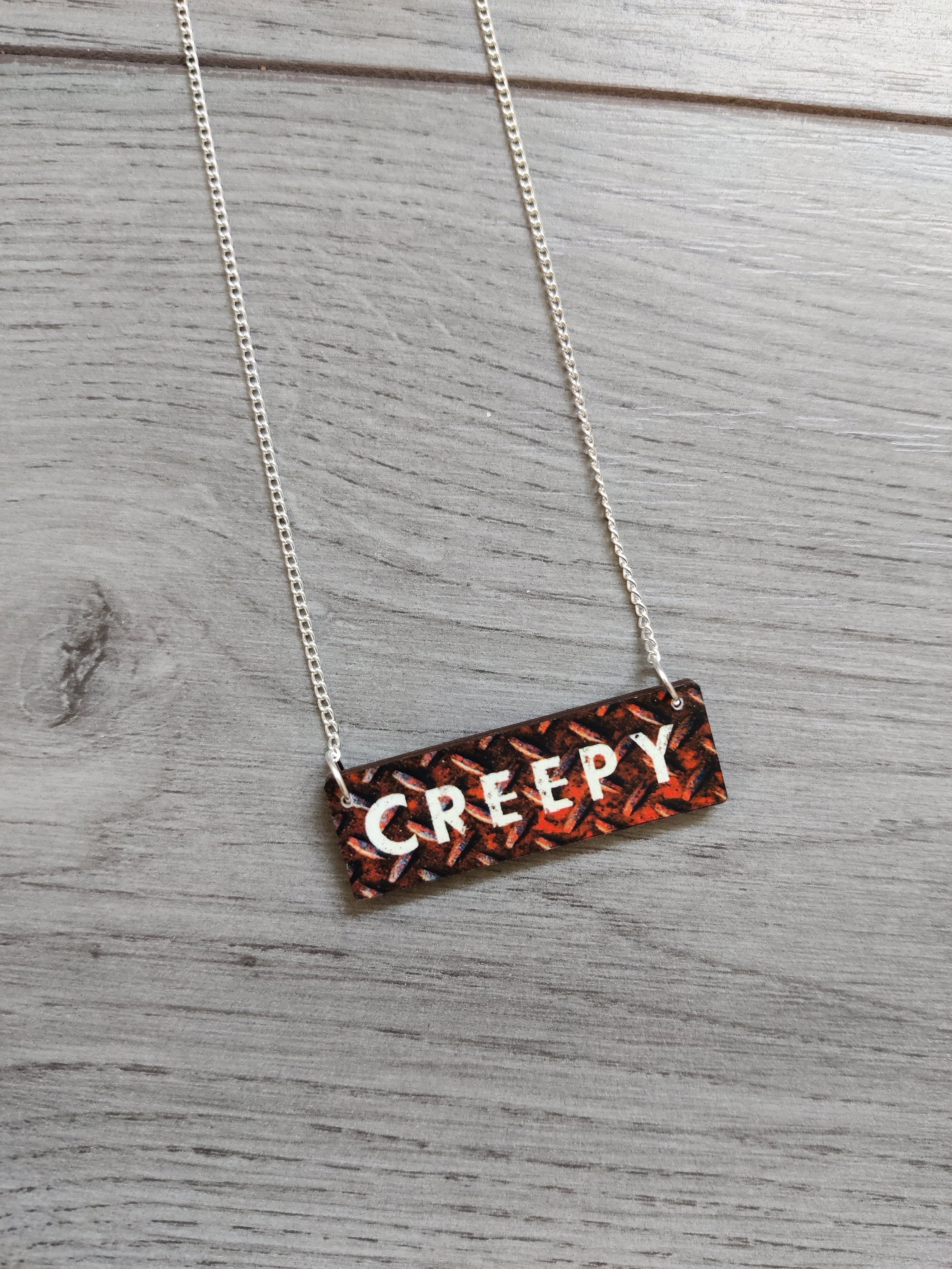 Halloween Creepy Necklace Wood Jewelry - Etsy UK