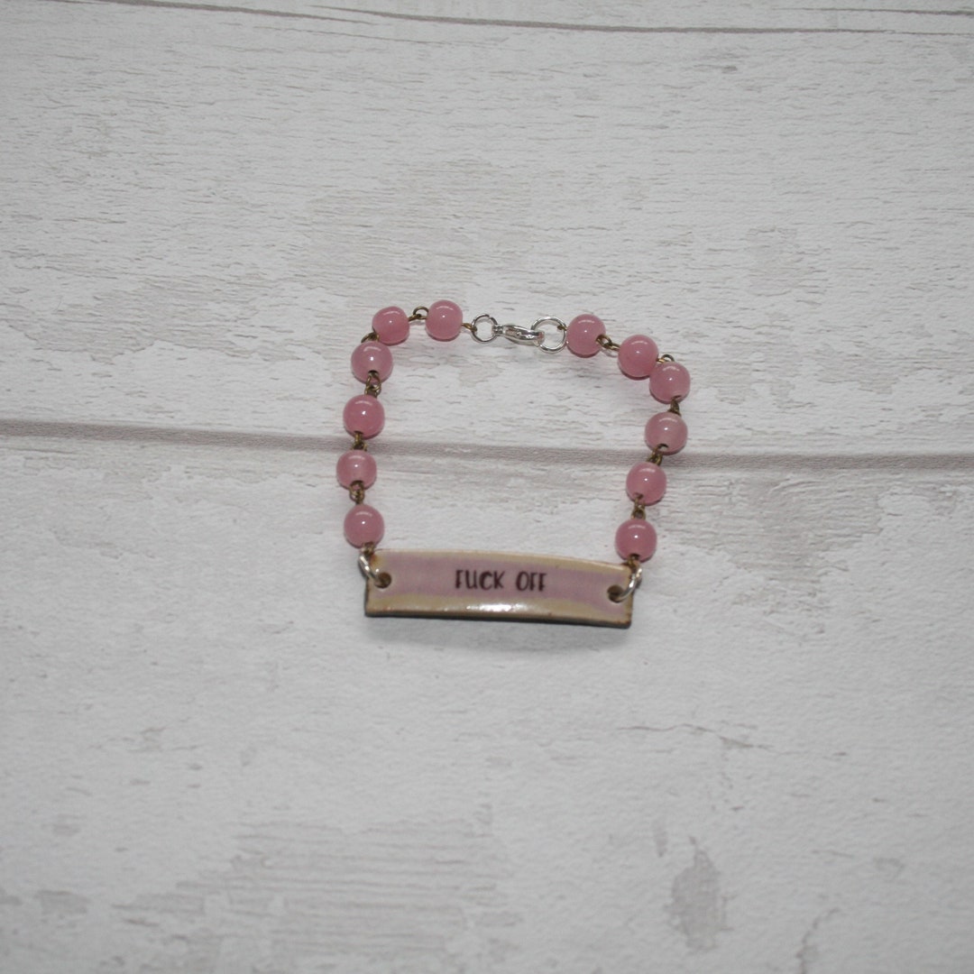 Sweary Bracelet, Beaded Bracelet, Bar Bracelet - Etsy