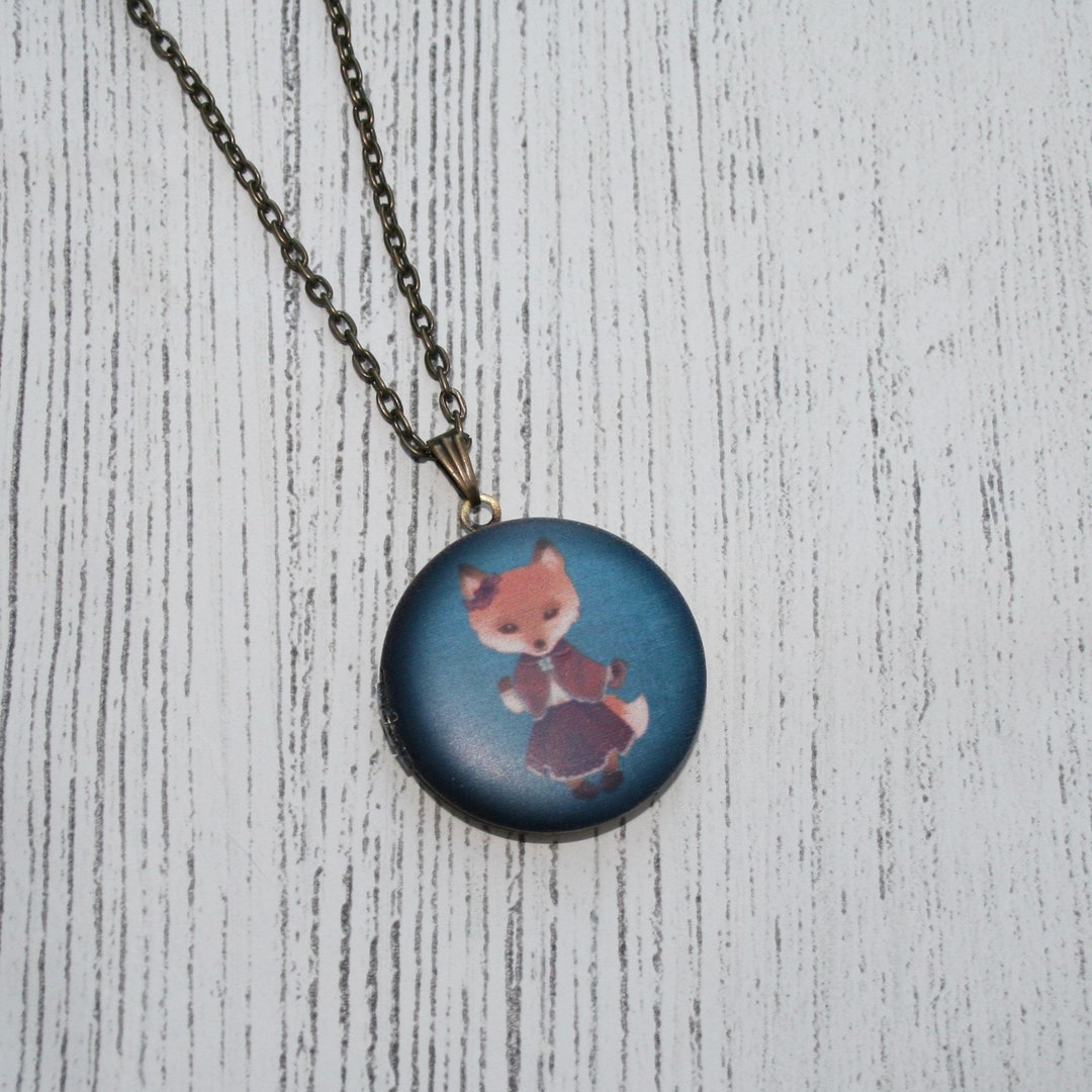 Fox Locket Necklace, Vixen Necklace, Woodland Jewelry - Etsy