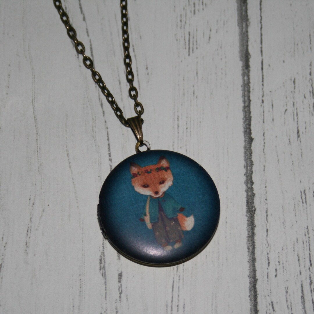 Fox Locket Necklace Vixen Necklace Woodland Jewelry - Etsy