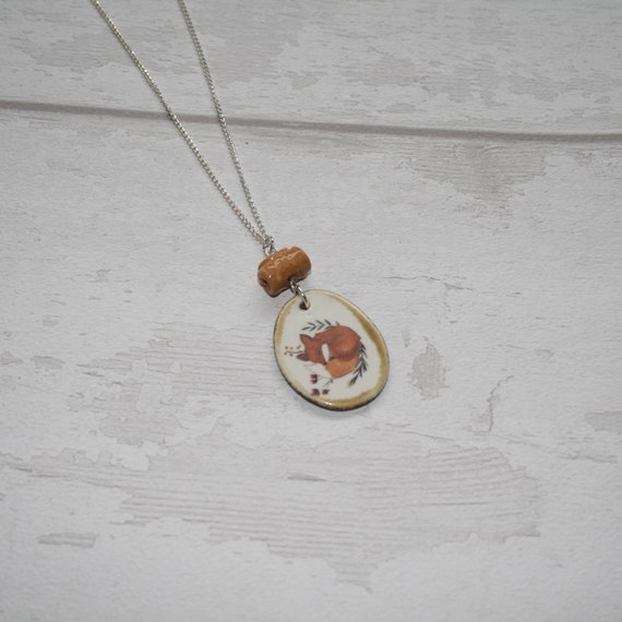 Large Fox Statement Necklace Red Fox Pendant Woodland | Etsy