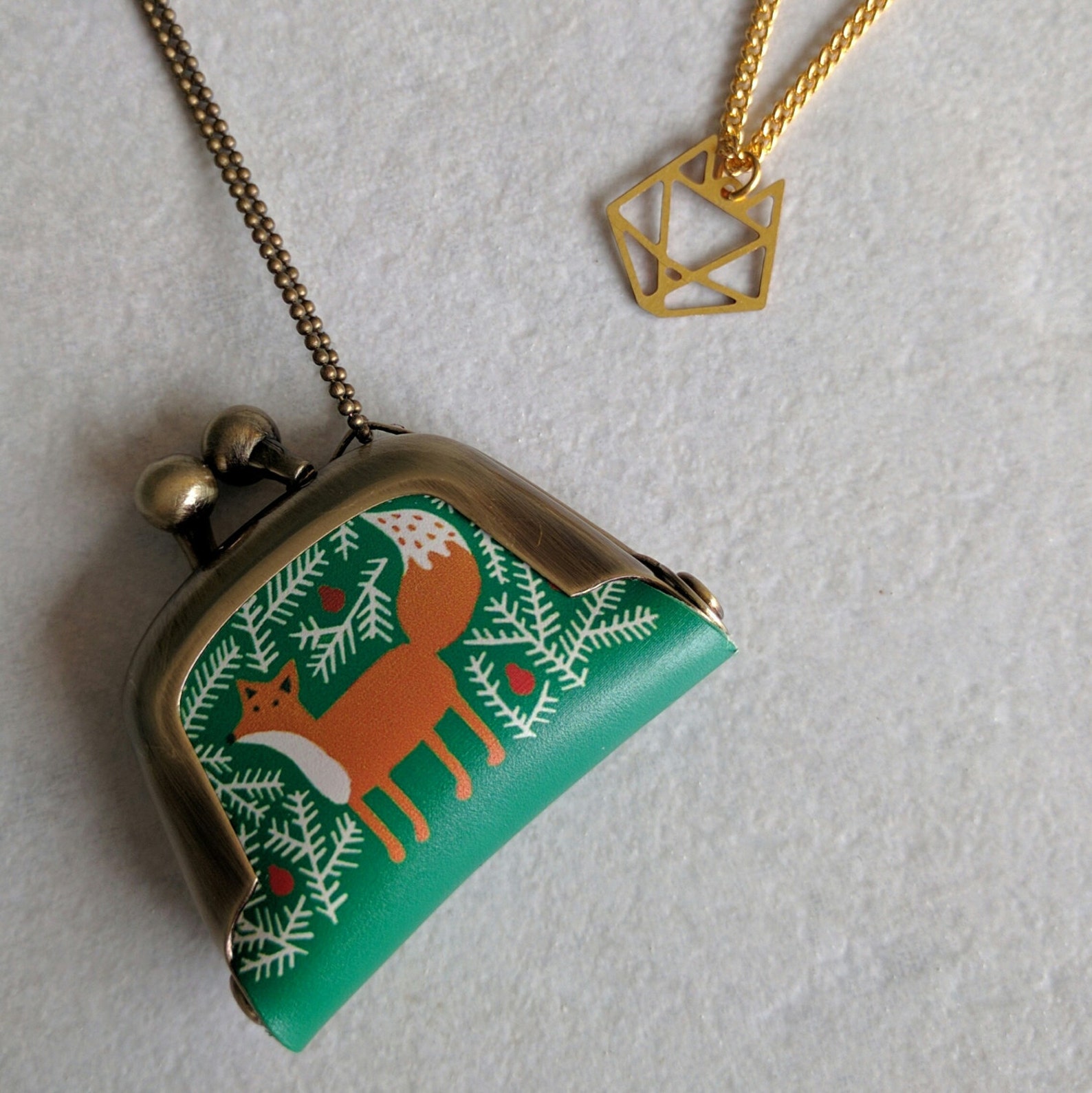 Fox Gift Set Fox Necklace Fox Brooch Fox Earrings Gift Box - Etsy