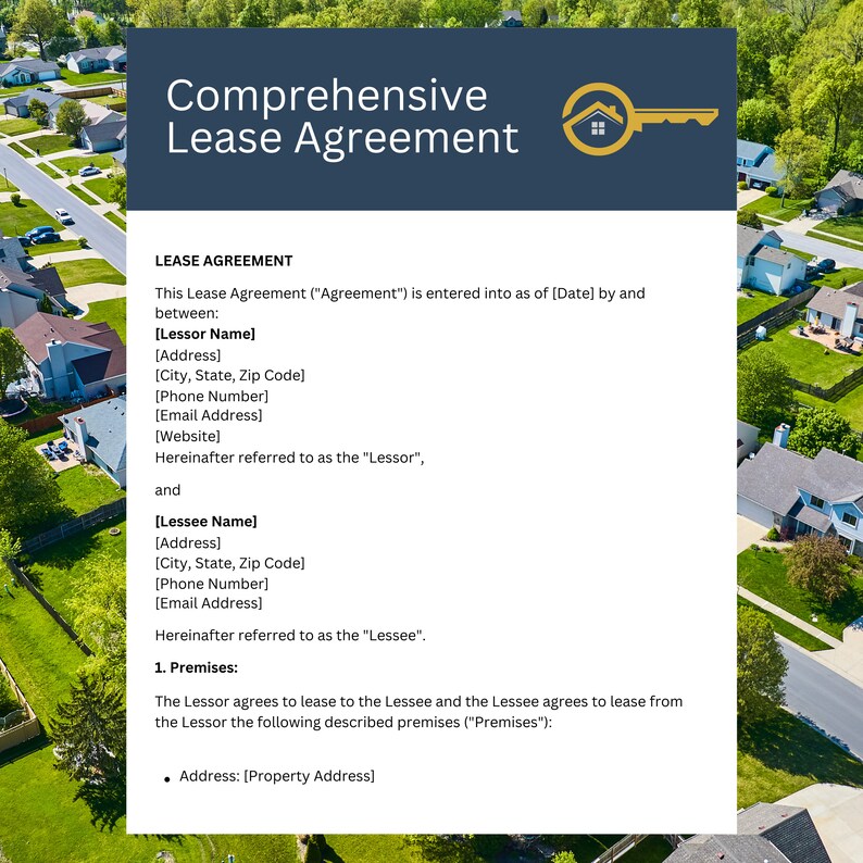 Editable Residential Lease Agreement Template. Printable Rental ...