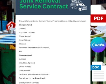 Junk Removal Contract Template Word Professional Junk Removal Service ...