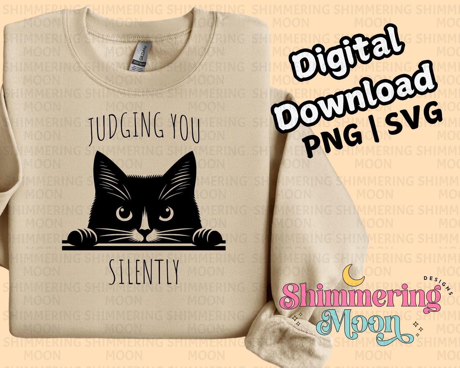 Judging You Silently PNG, SVG, Funny Cat Design, Sublimation, DTF ...