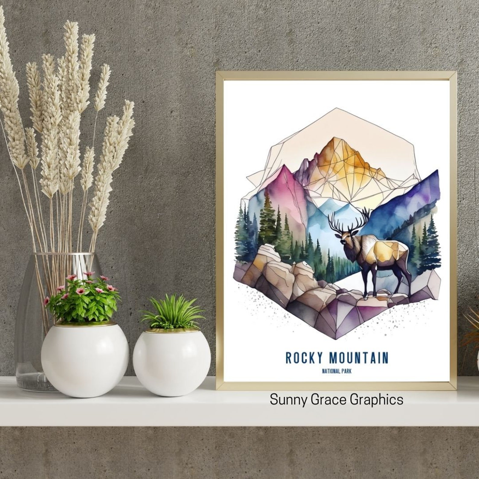 Rocky Mtn Park Poster, Rocky Mtn. Park Wall Art Print, Rocky Mtn ...