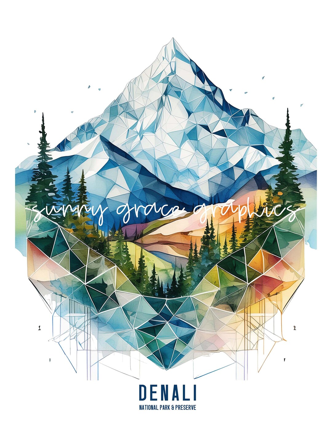 Denali Park Travel Poster,denali Park Wall Art Print,denali National ...