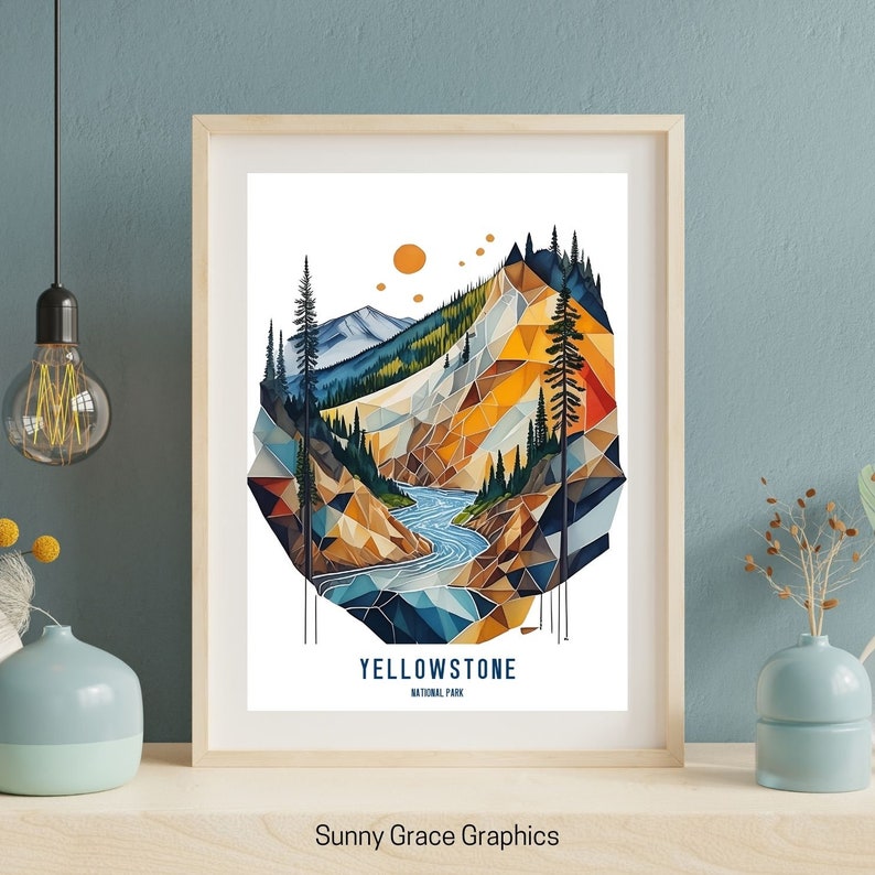 Yellowstone Park Poster, Yellowstone Wall Art Print, Yellowstone ...