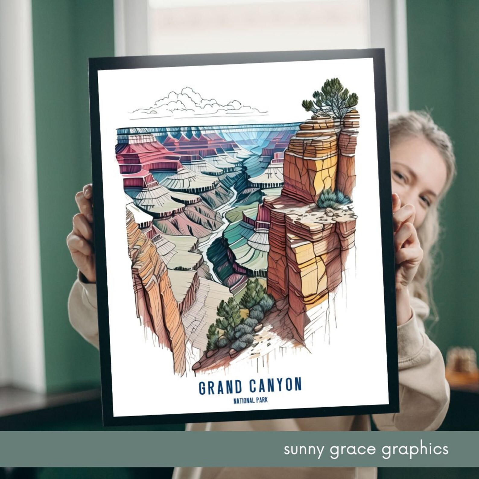 Grand Canyon Travel Poster,grand Canyon Park Wall Art Print, Grand ...