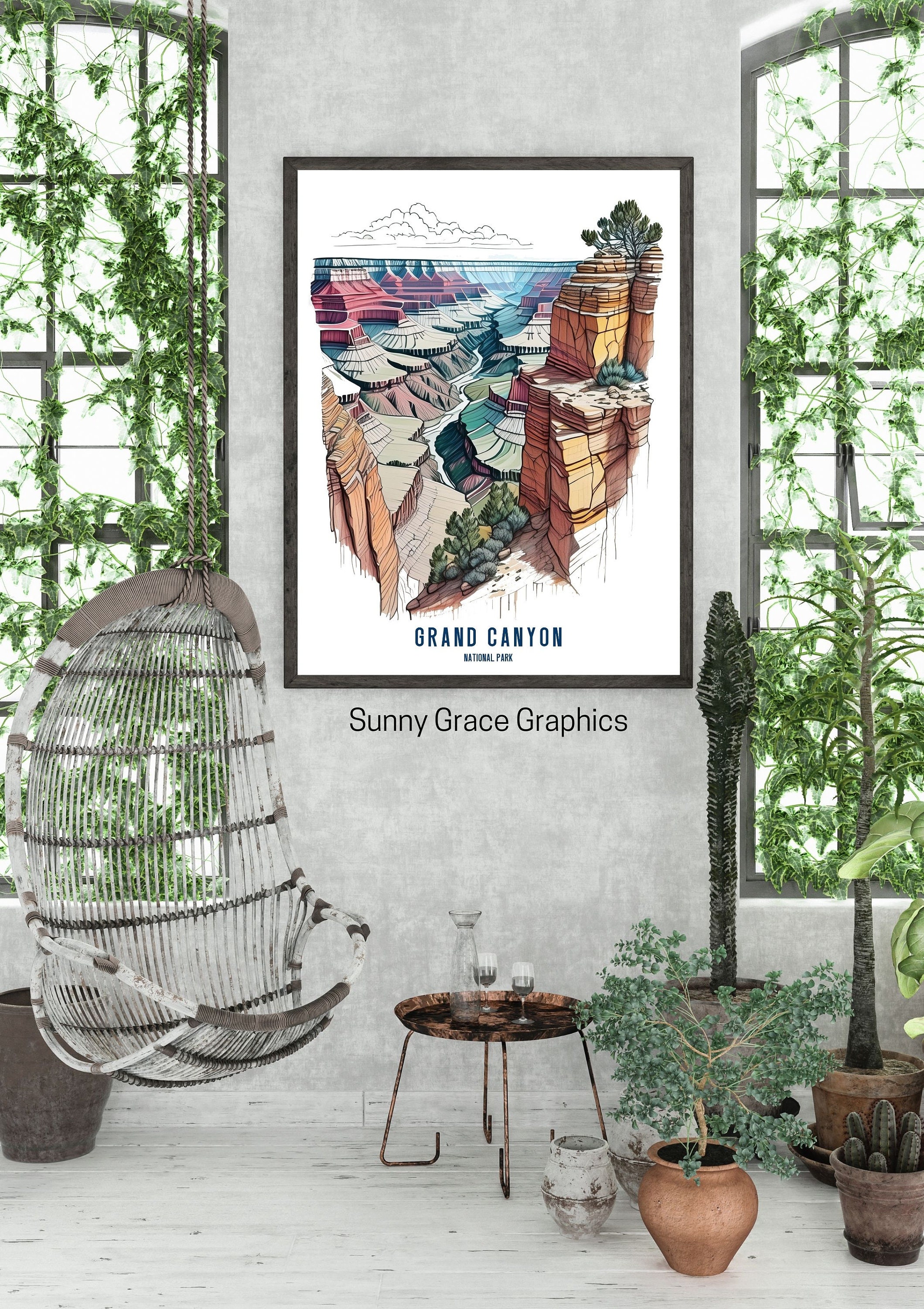 Grand Canyon Travel Poster,grand Canyon Park Wall Art Print, Grand ...