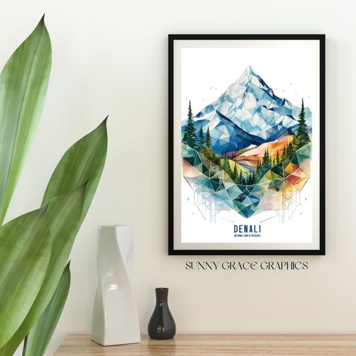 Denali Park Travel Poster,denali Park Wall Art Print,denali National ...