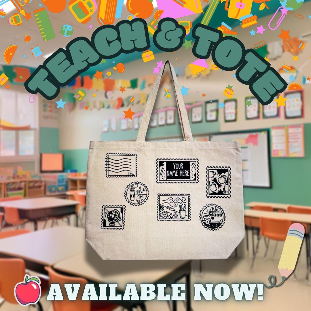 Teach & Tote - the Perfect Tote Bag for Teachers - Etsy