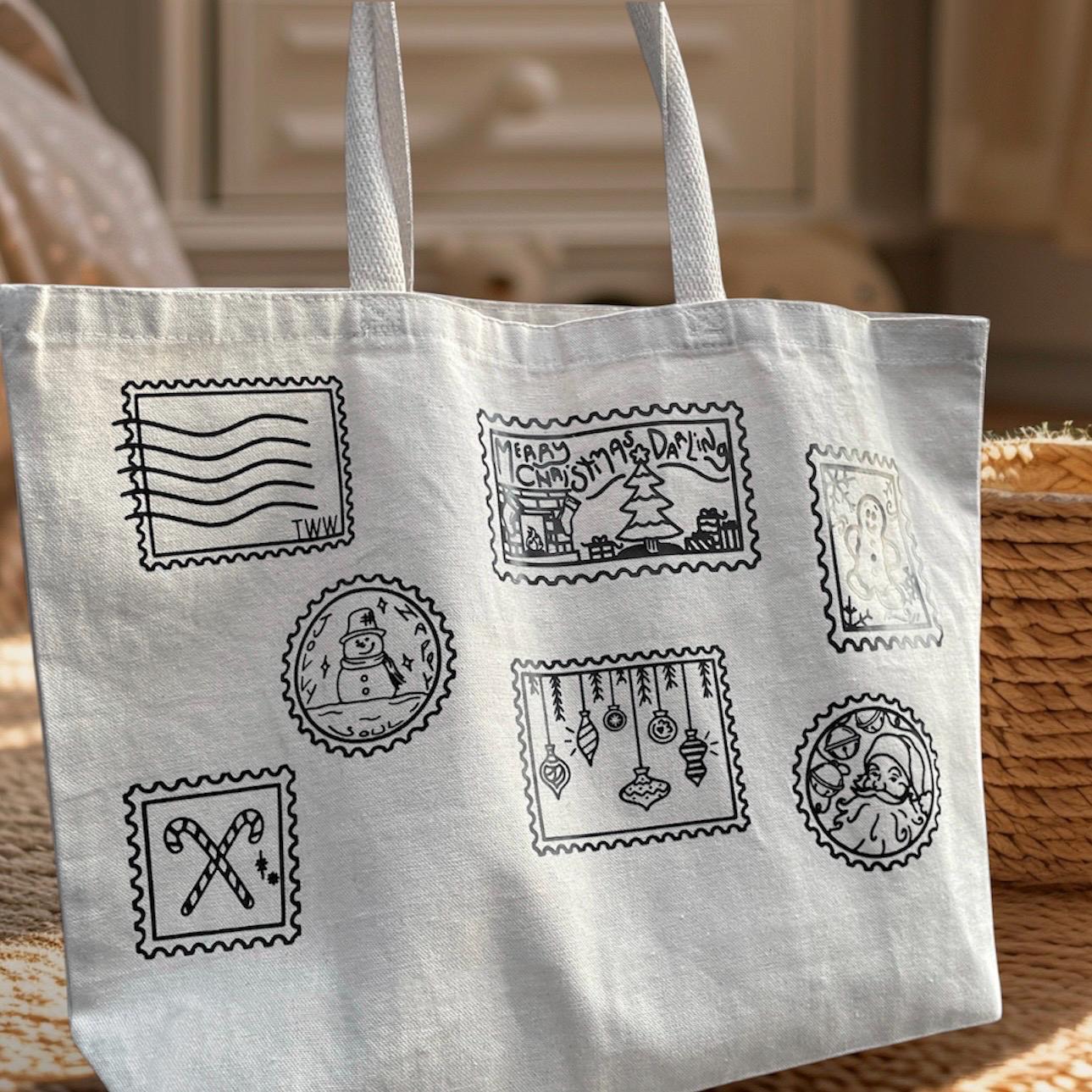 The Merry Little Tote – 25L Canvas Bag With Festive Christmas Designs ...