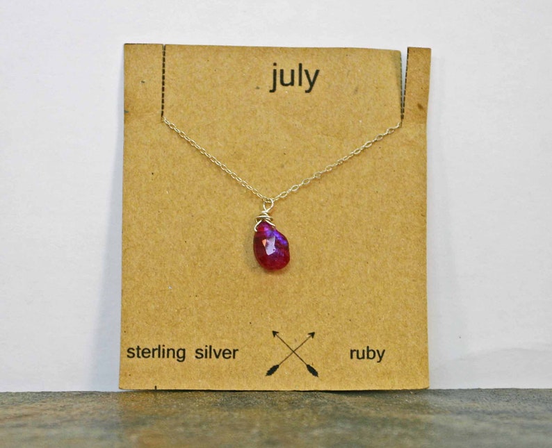 July Birthstone Necklace Ruby Necklace Birthstone Jewelry - Etsy
