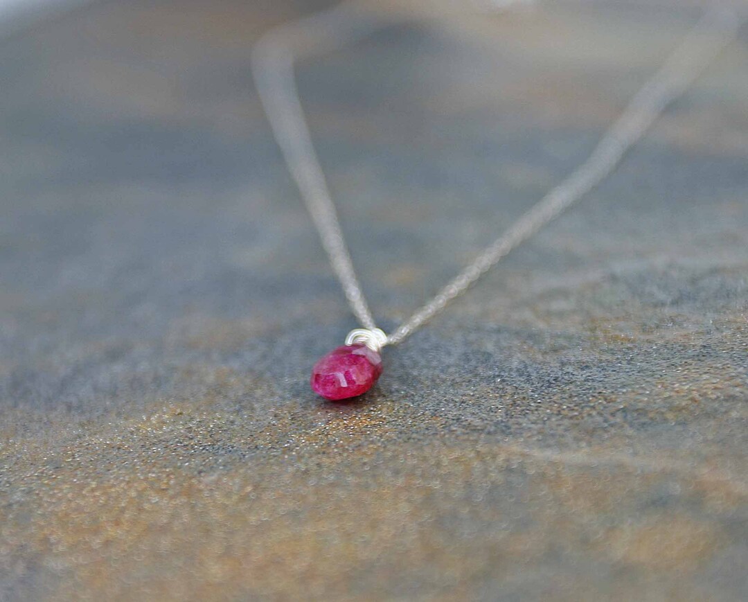 July Birthstone Necklace, Ruby Necklace, Birthstone Jewelry, Ruby ...