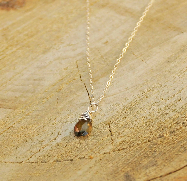 October Birthstone Necklace Brown Tourmaline Necklace Brown Tourmaline ...