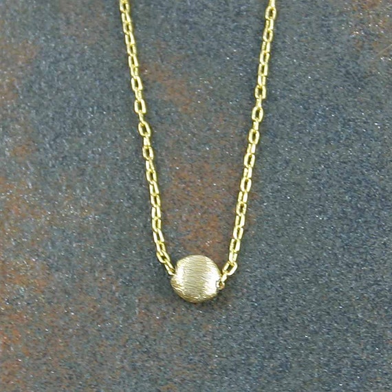 Tiny Dot Gold Necklace Tiny Circle Necklace Dainty Necklace | Etsy