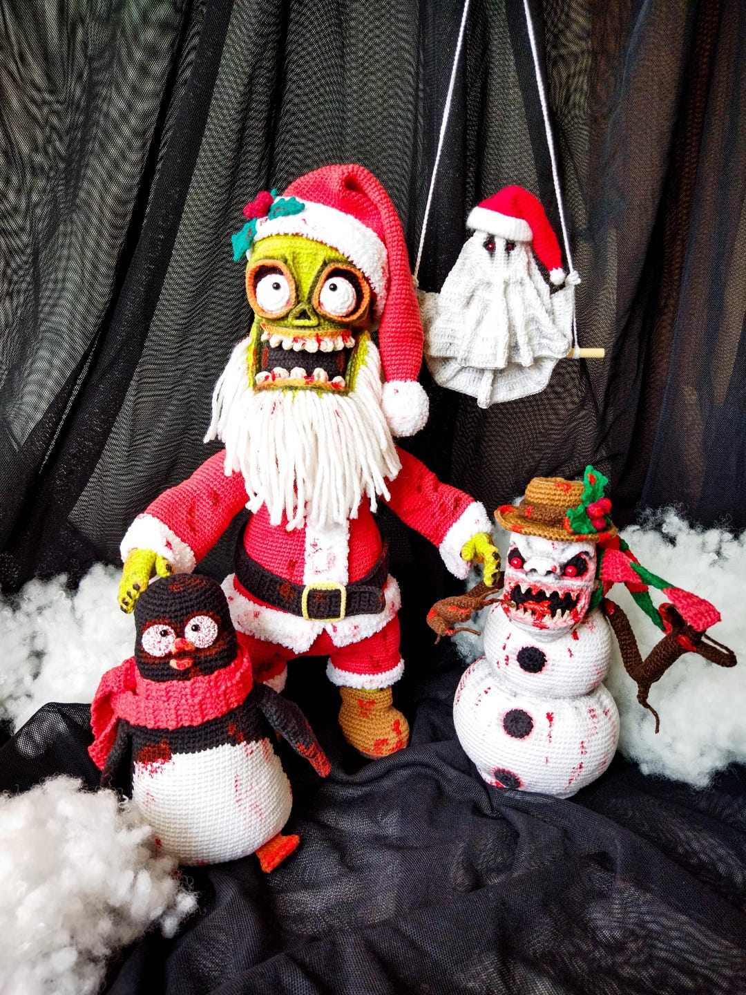 Set of Crochet PATTERNS for Scary Gothic Christmas. Creepy Christmas ...