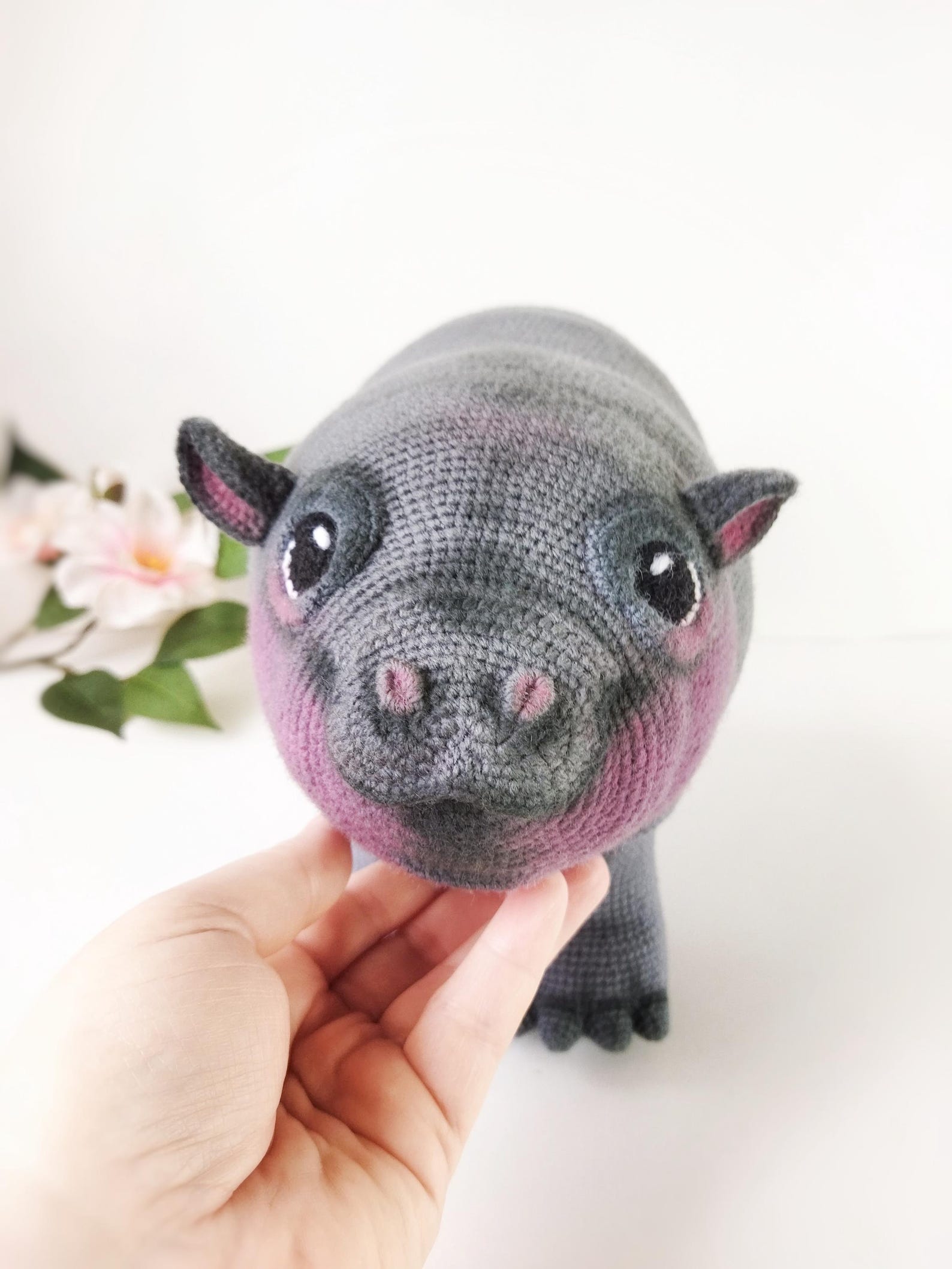 Cute Moo Deng/poppy Hippo Amigurumi Crochet Pattern Pdf in English. Moo ...