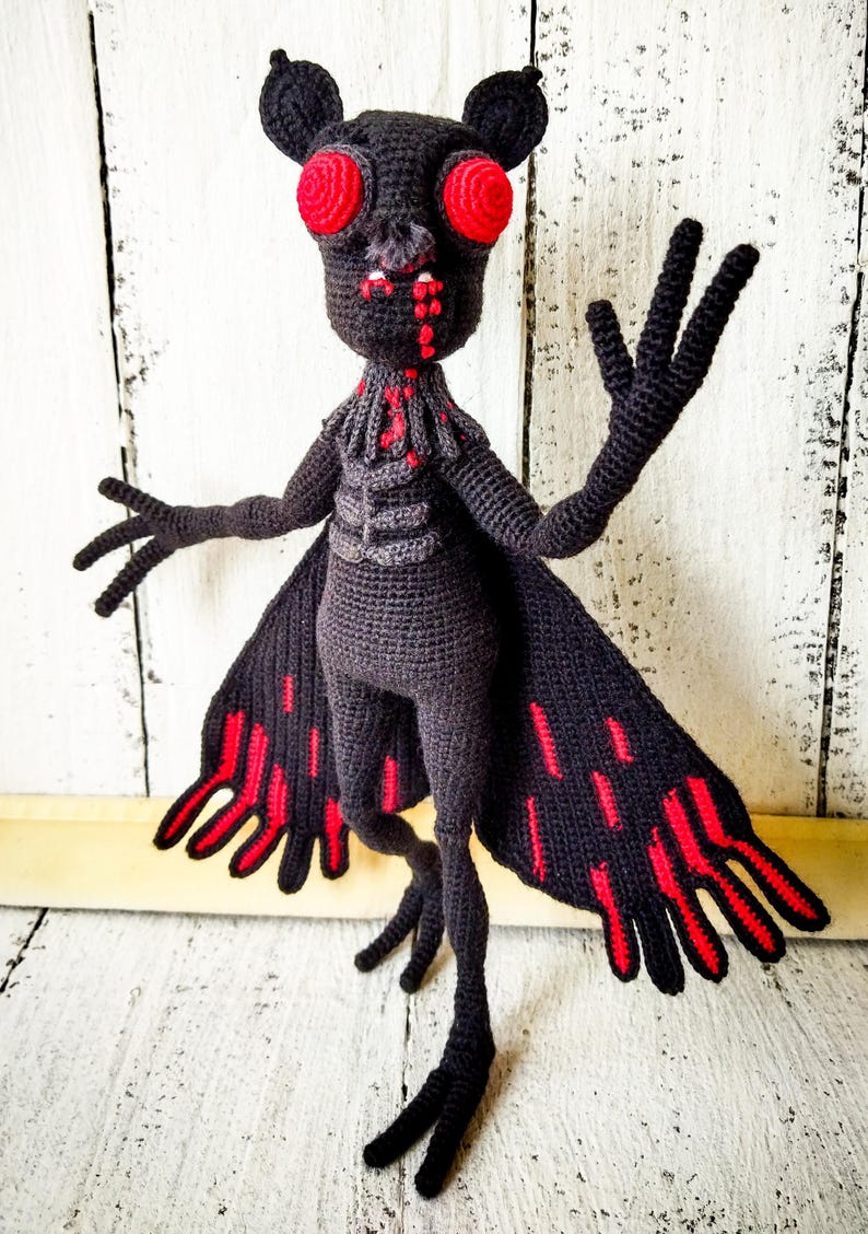 Mothman Crochet Pattern PDF in English. Mothman Monster Cryptid Toy ...