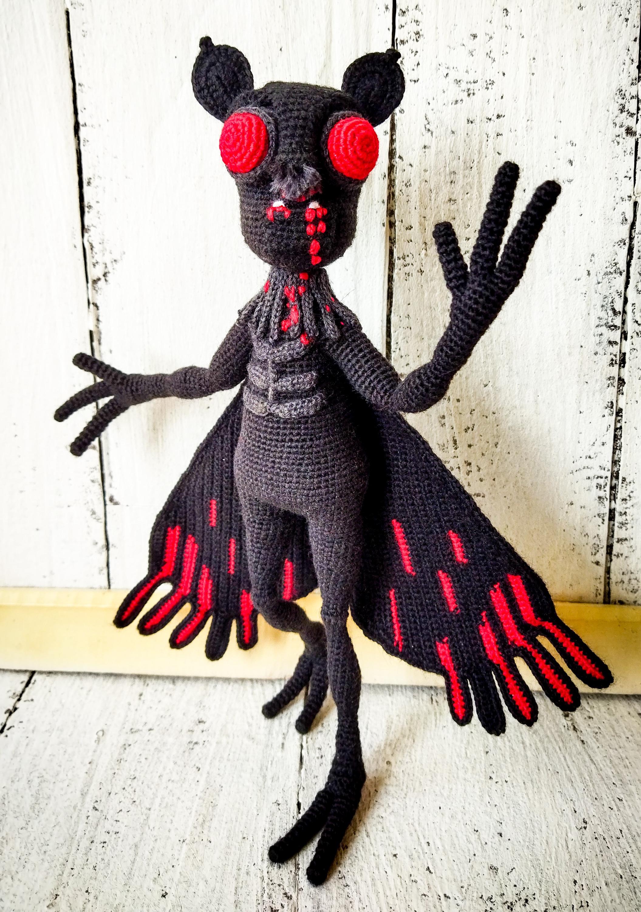 Mothman Crochet Pattern PDF in English. Mothman Monster Cryptid Toy ...