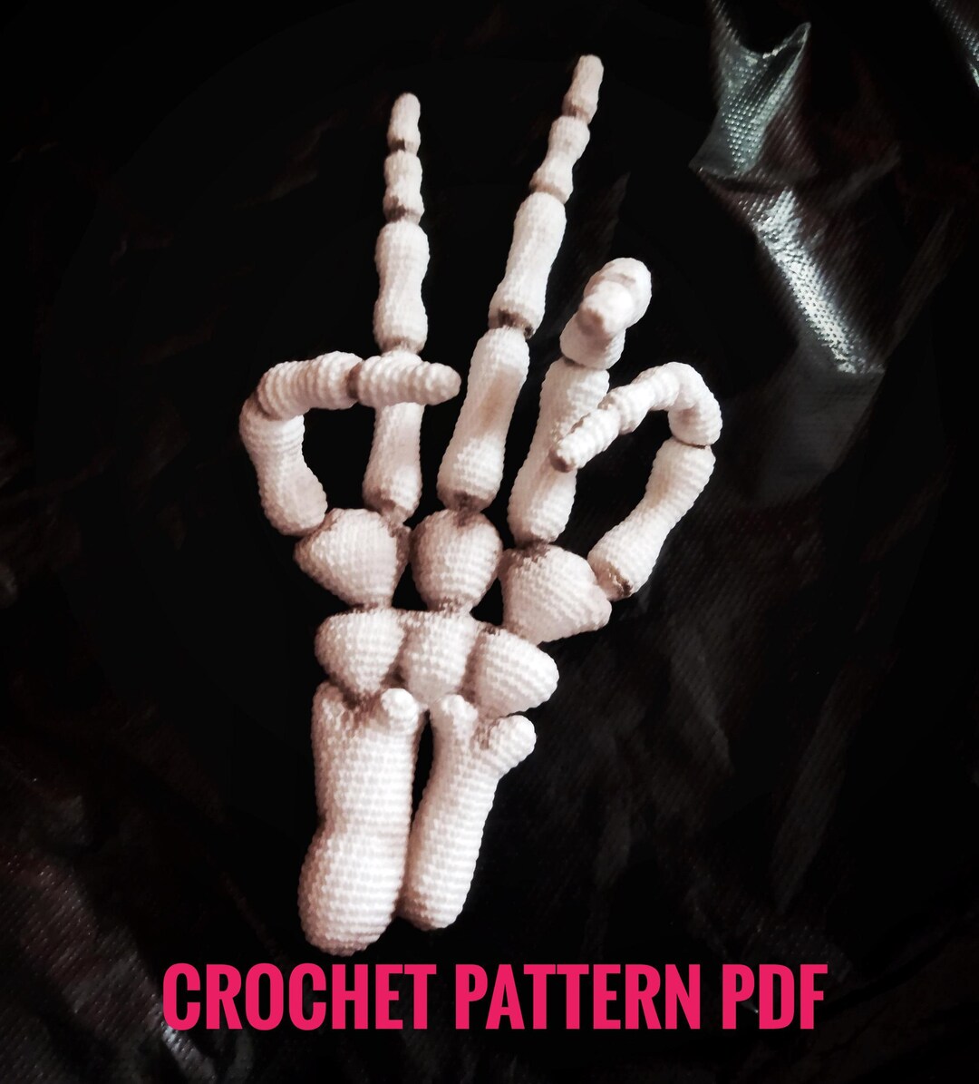 Crochet Skeleton Hand Pattern: Amigurumi PDF ( in English) Spooky ...