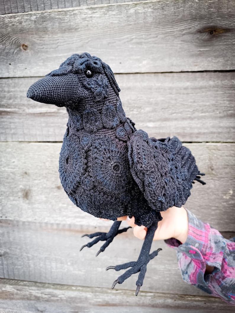 Raven Crochet PATTERN Tutorial PDF in English. Gothic Black Crow ...