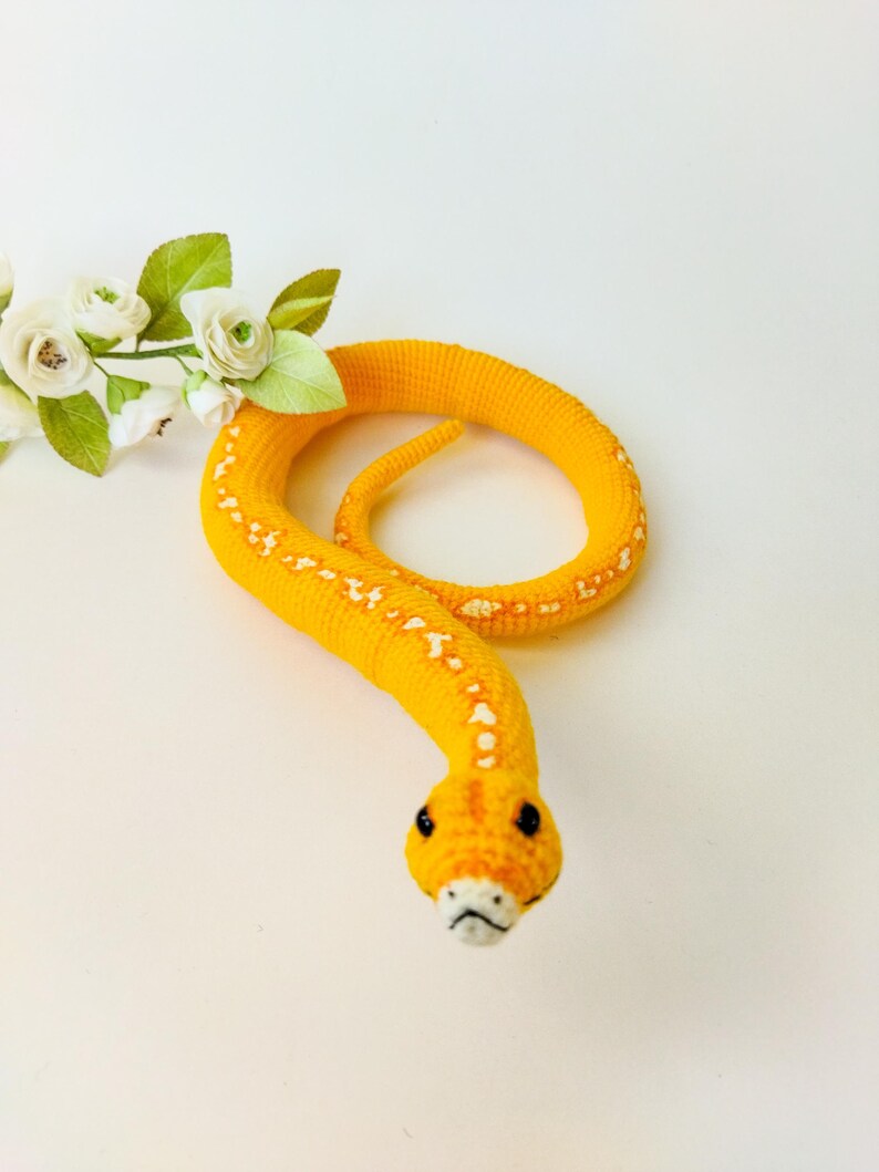 Yellow Snake Python Stuffed Toy Crochet Pattern PDF in English. Snake ...