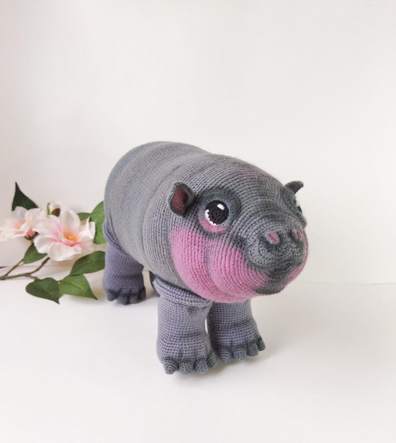 Cute Moo Deng/poppy Hippo Amigurumi Crochet Pattern Pdf in English. Moo ...