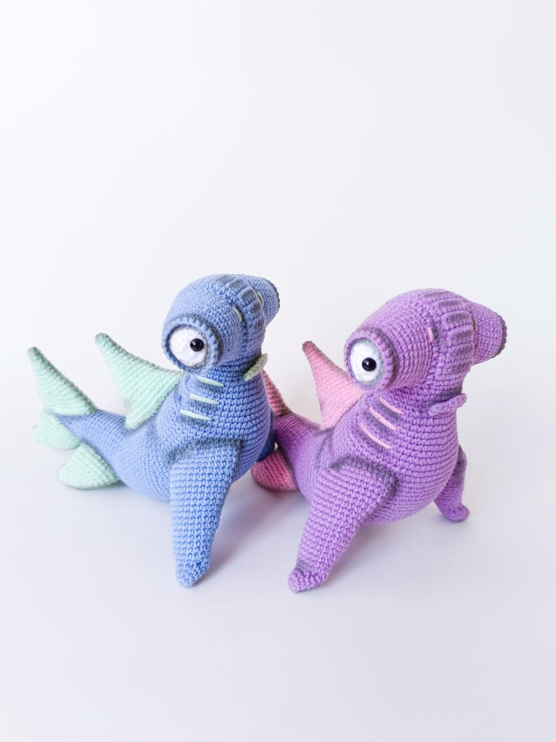 Set of Crochet Amigurumi PATTERNS in English- Hammerhead Shark, Baby ...
