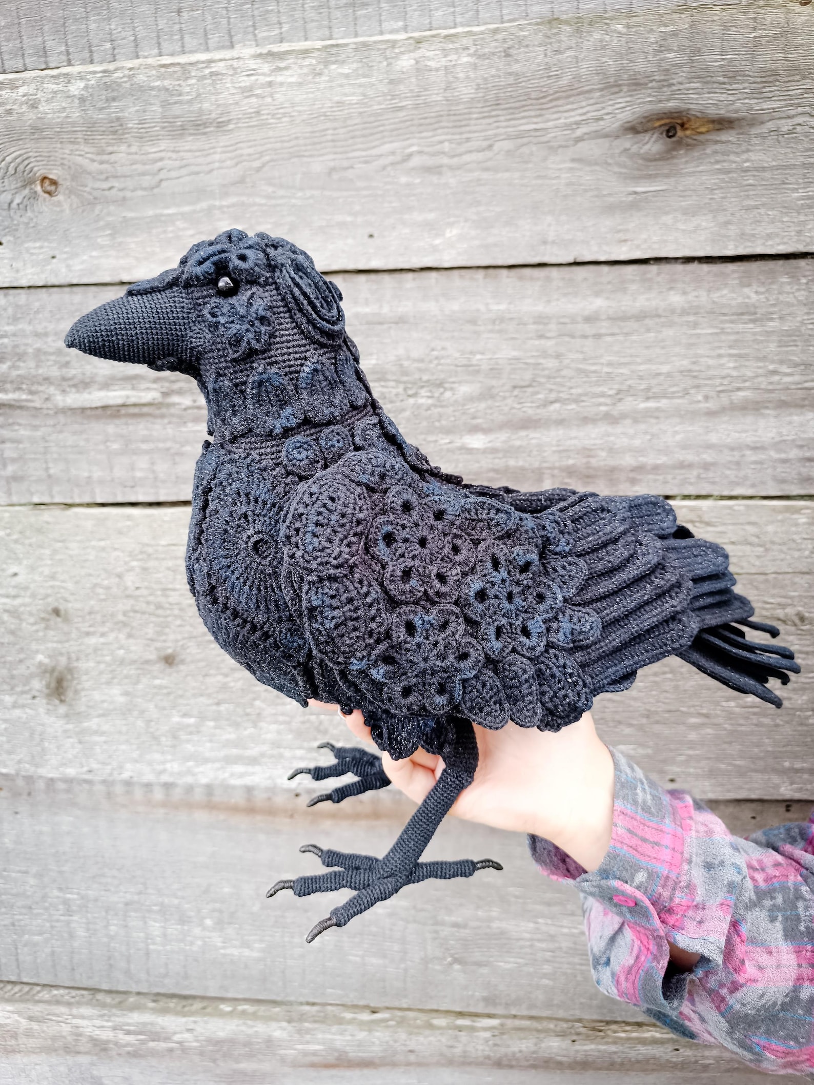 Raven Crochet PATTERN Tutorial PDF in English. Gothic Black Crow ...