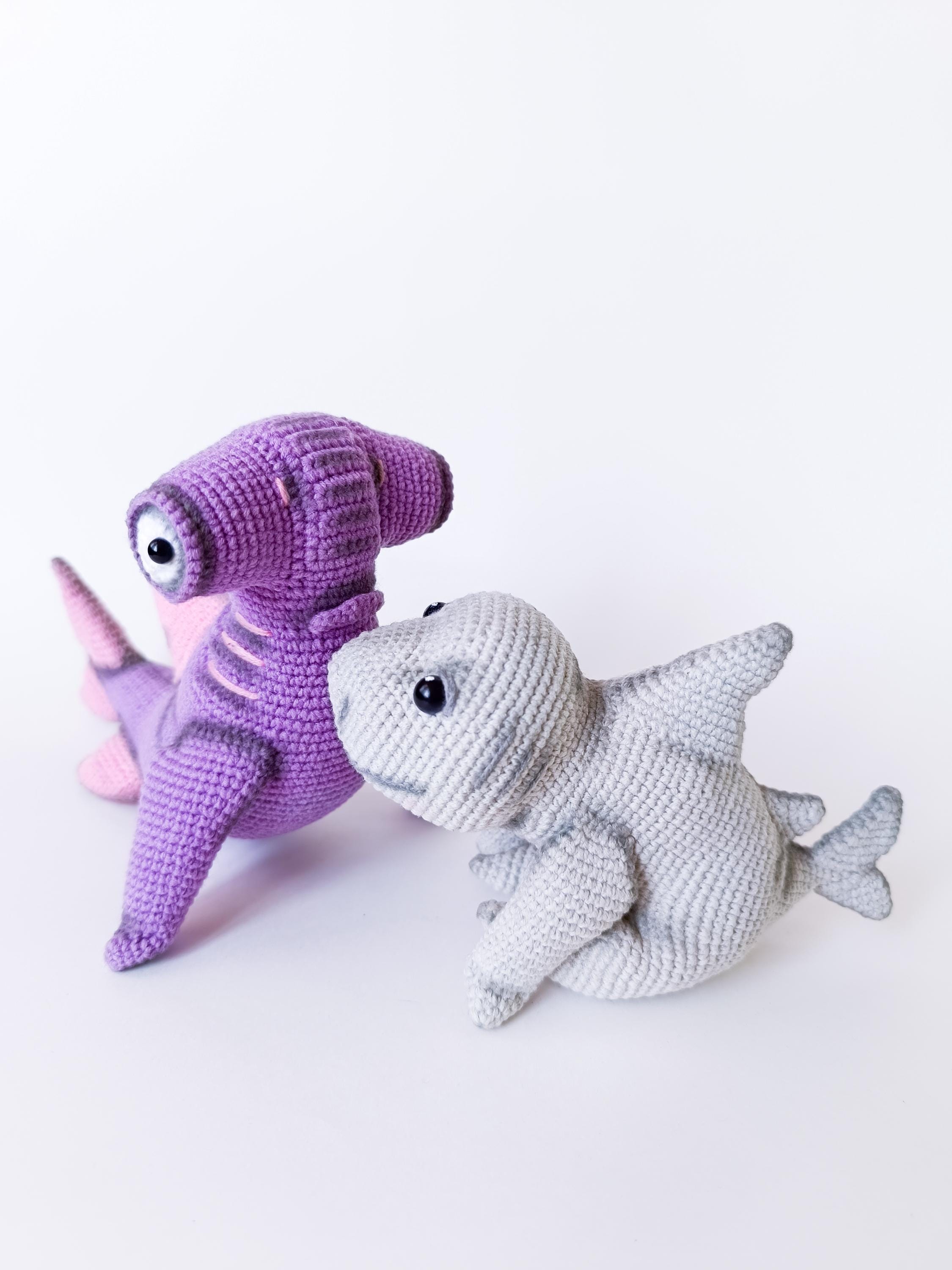 Set of Crochet Amigurumi PATTERNS in English- Hammerhead Shark, Baby ...
