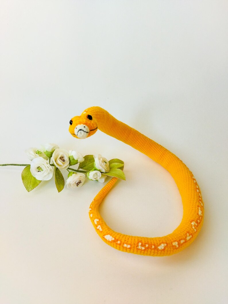 Yellow Snake Python Stuffed Toy Crochet Pattern PDF in English. Snake ...