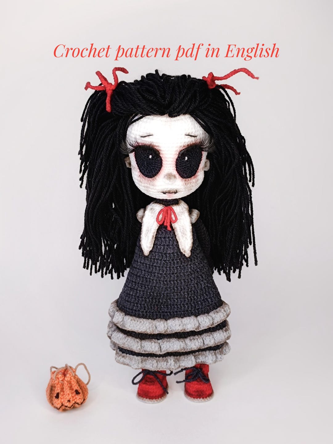 Amigurumi Goth Agatha Doll. Crochet Pattern Pdf in English. Halloween ...