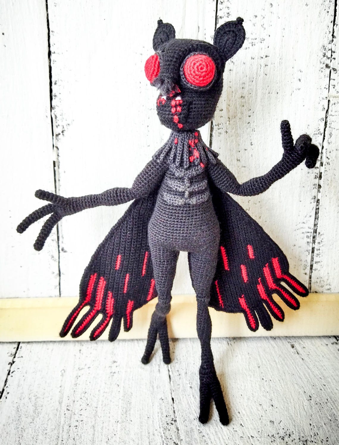 Mothman Crochet Pattern PDF in English. Mothman Monster Cryptid Toy ...
