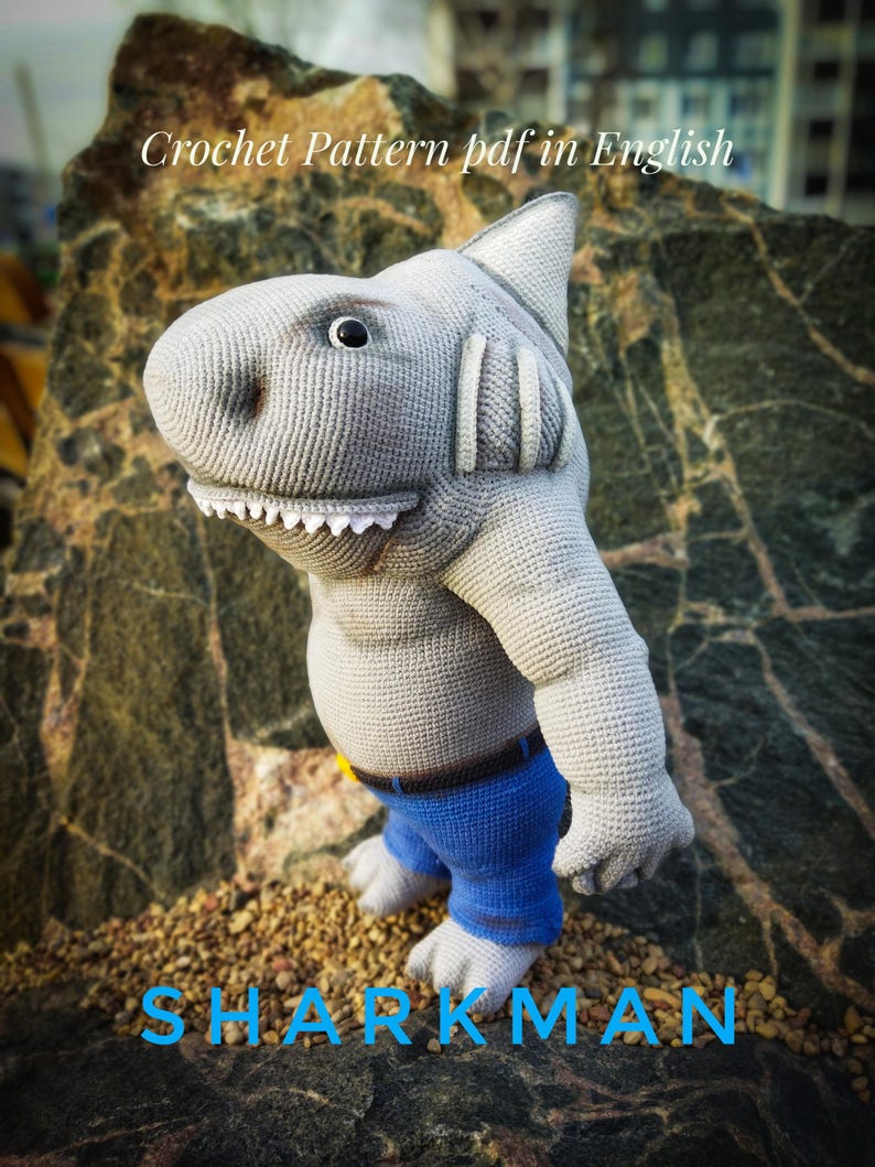 Sharkman Crochet Pattern. Amigurumi Pattern PDF in English. Crochet ...