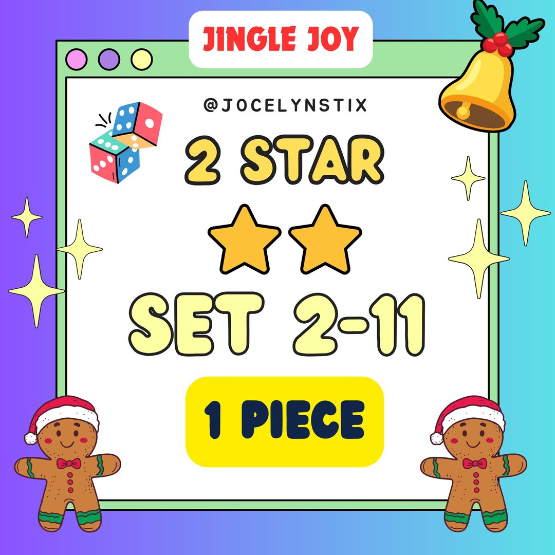 Mogo 2 Star Stickers 1 Piece Complete Set 2 to 11 Jingle Joy - Etsy