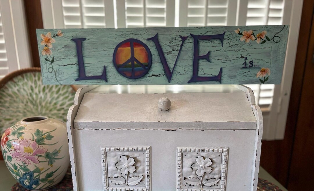 Hand Painted LOVE Is... Sign - Etsy