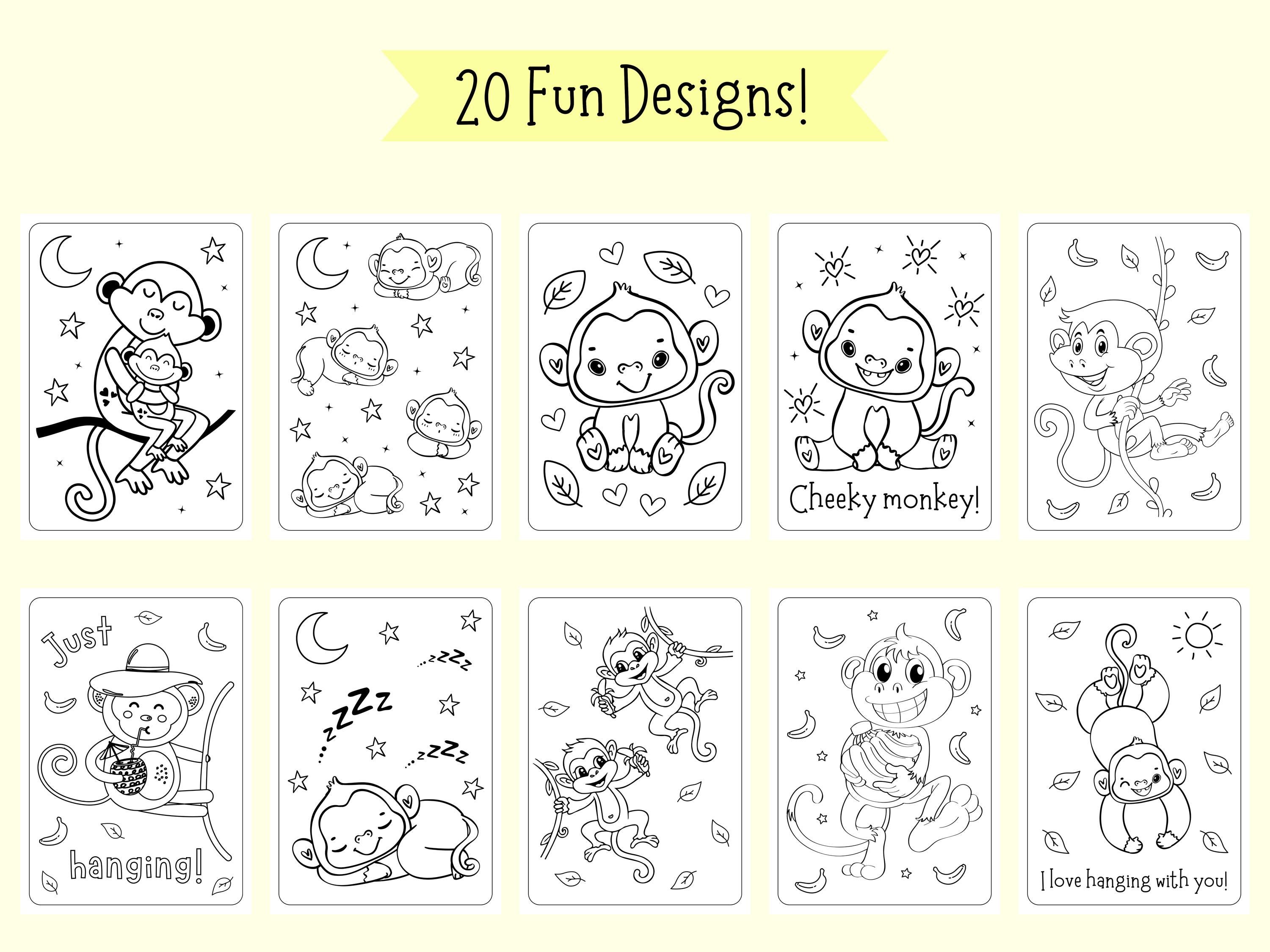 Monkey Colouring Sheets - Monkey Colouring for Children - Monkey ...