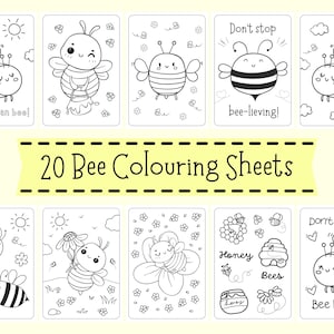 Bee Colouring Sheets for Children - Bee Coloring Pages for Kids - Cute ...