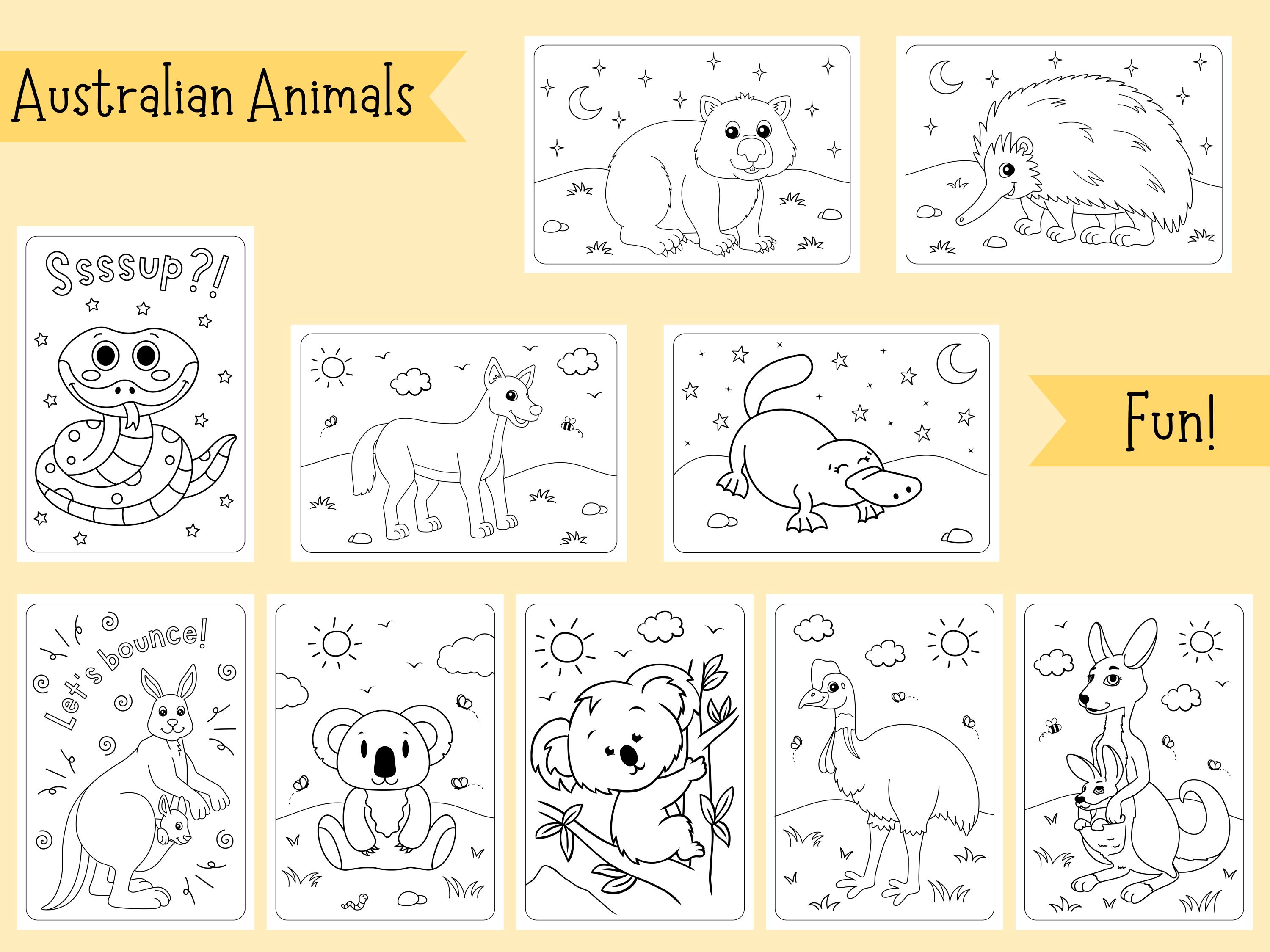Australian Animals Colouring Sheets for Children Australian Animals ...