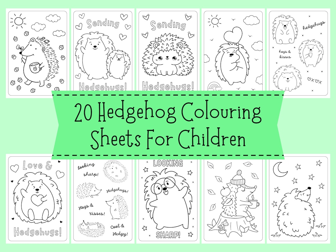Hedgehog Colouring Sheets for Children Hedgehog Coloring Pages for Kids ...