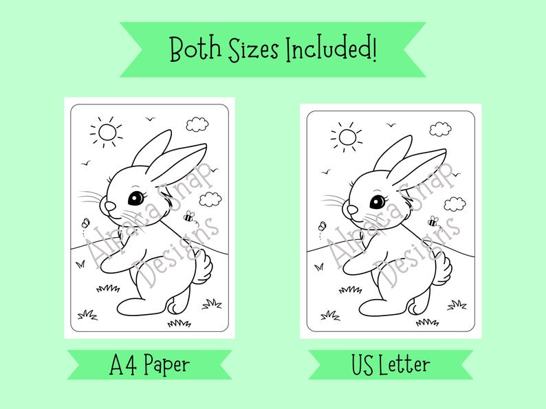 Rabbit Colouring Sheets for Children - Bunny Coloring Pages for Kids ...