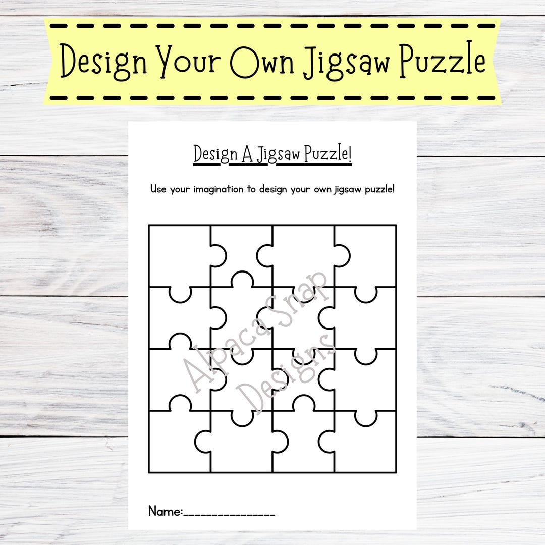 Design Your Own Jigsaw Puzzle Printable: Kids' Craft Activity (PDF ...