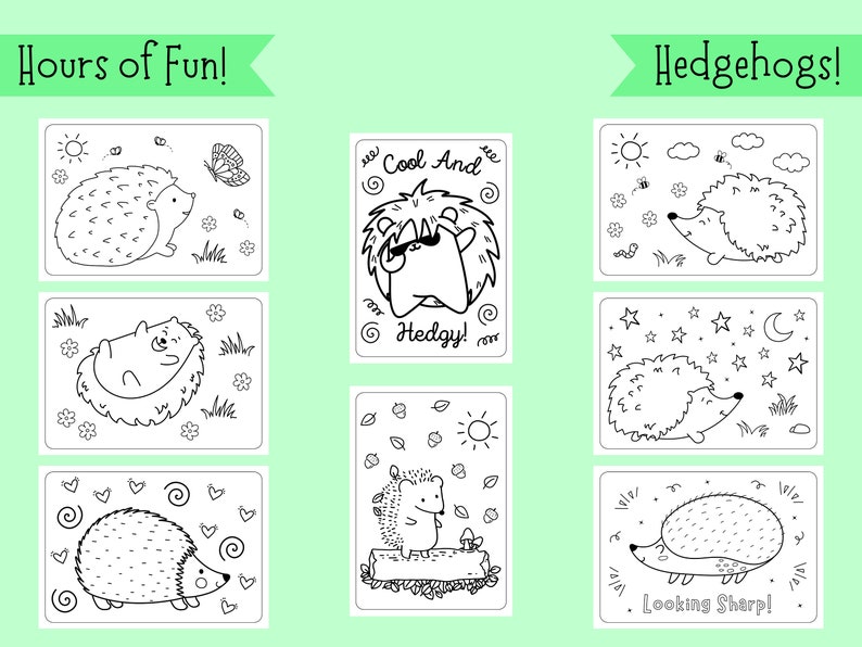 Hedgehog Colouring Sheets for Children Hedgehog Coloring Pages for Kids ...