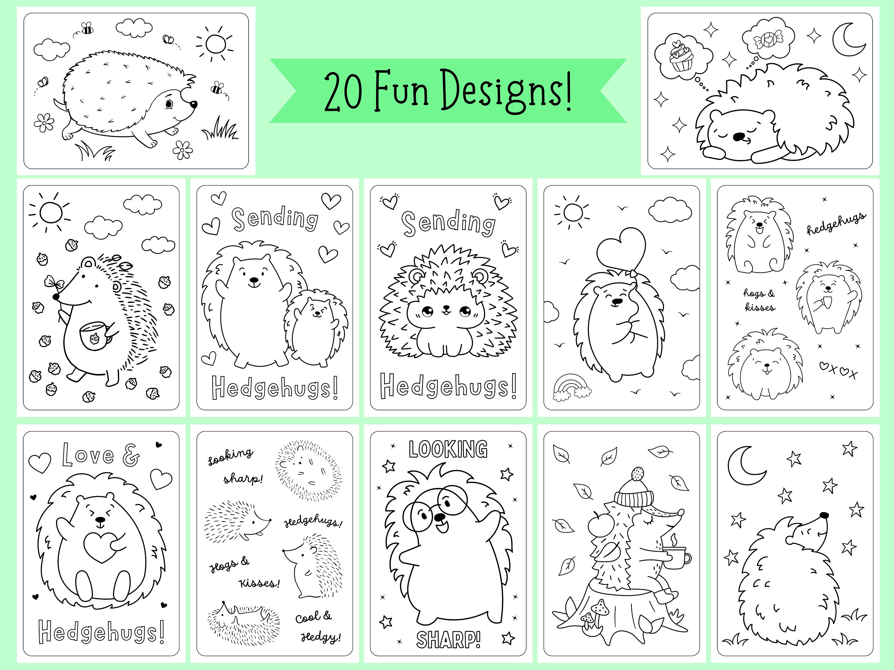Hedgehog Colouring Sheets for Children Hedgehog Coloring Pages for Kids ...